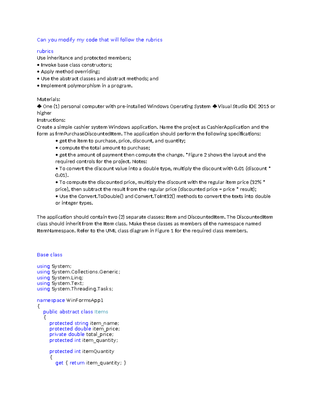 Popular Culture - Can you modify my code that will follow the rubrics ...