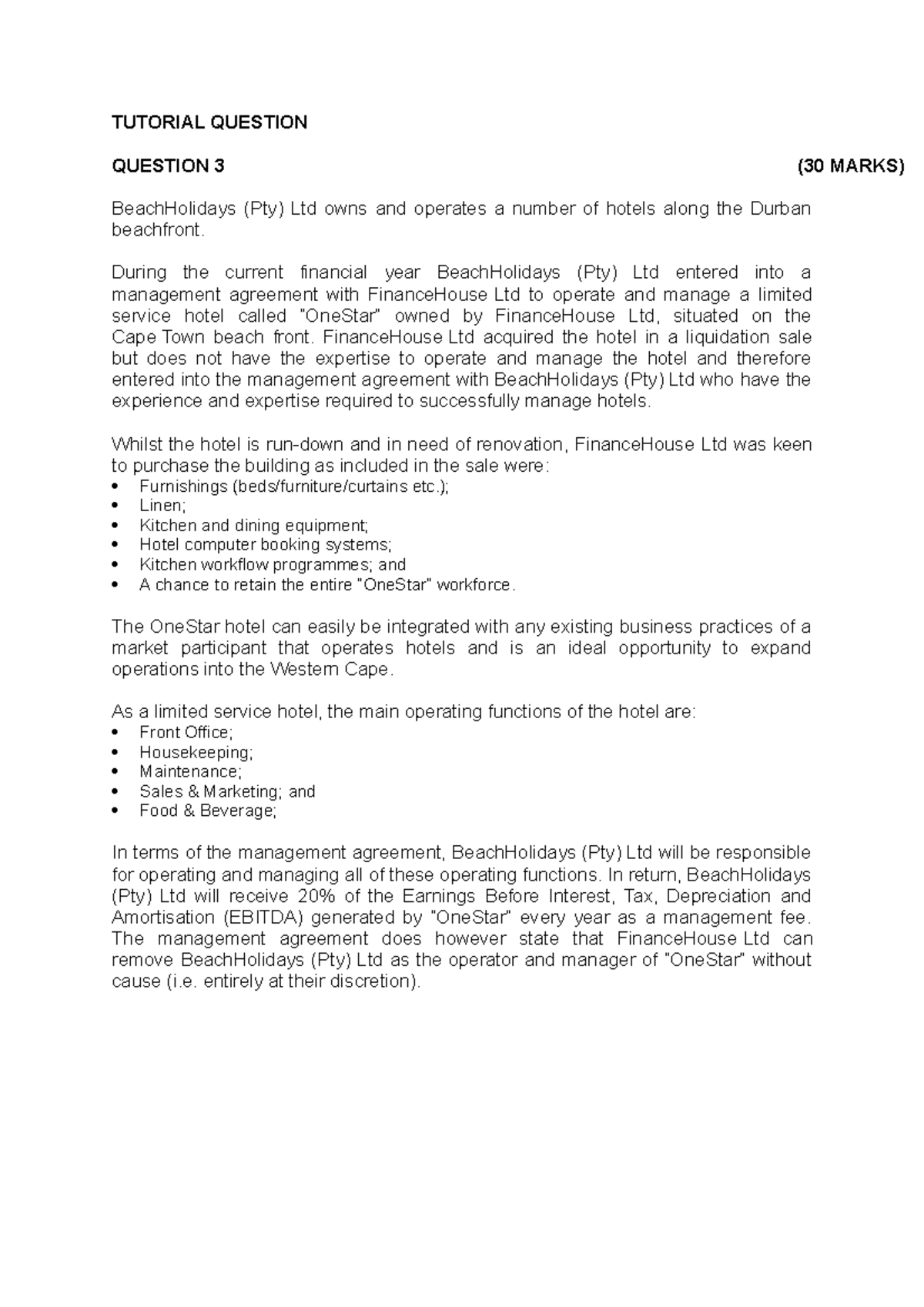 IFRS 10 - Tut question - Beachholiday - TUTORIAL QUESTION QUESTION 3 ...