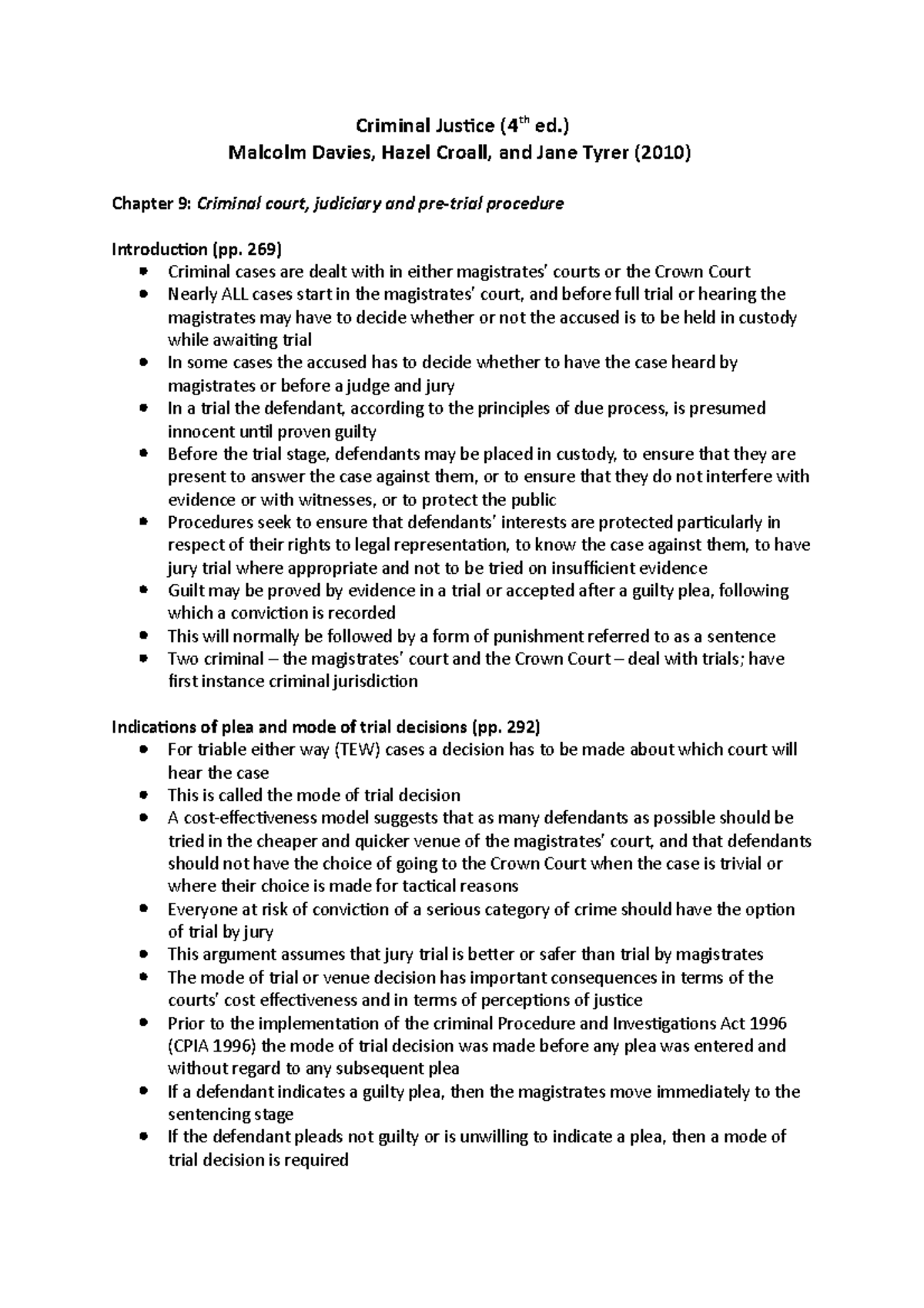 Criminal Justice - Naomi - Criminal Justice (4th ed.) Malcolm Davies ...