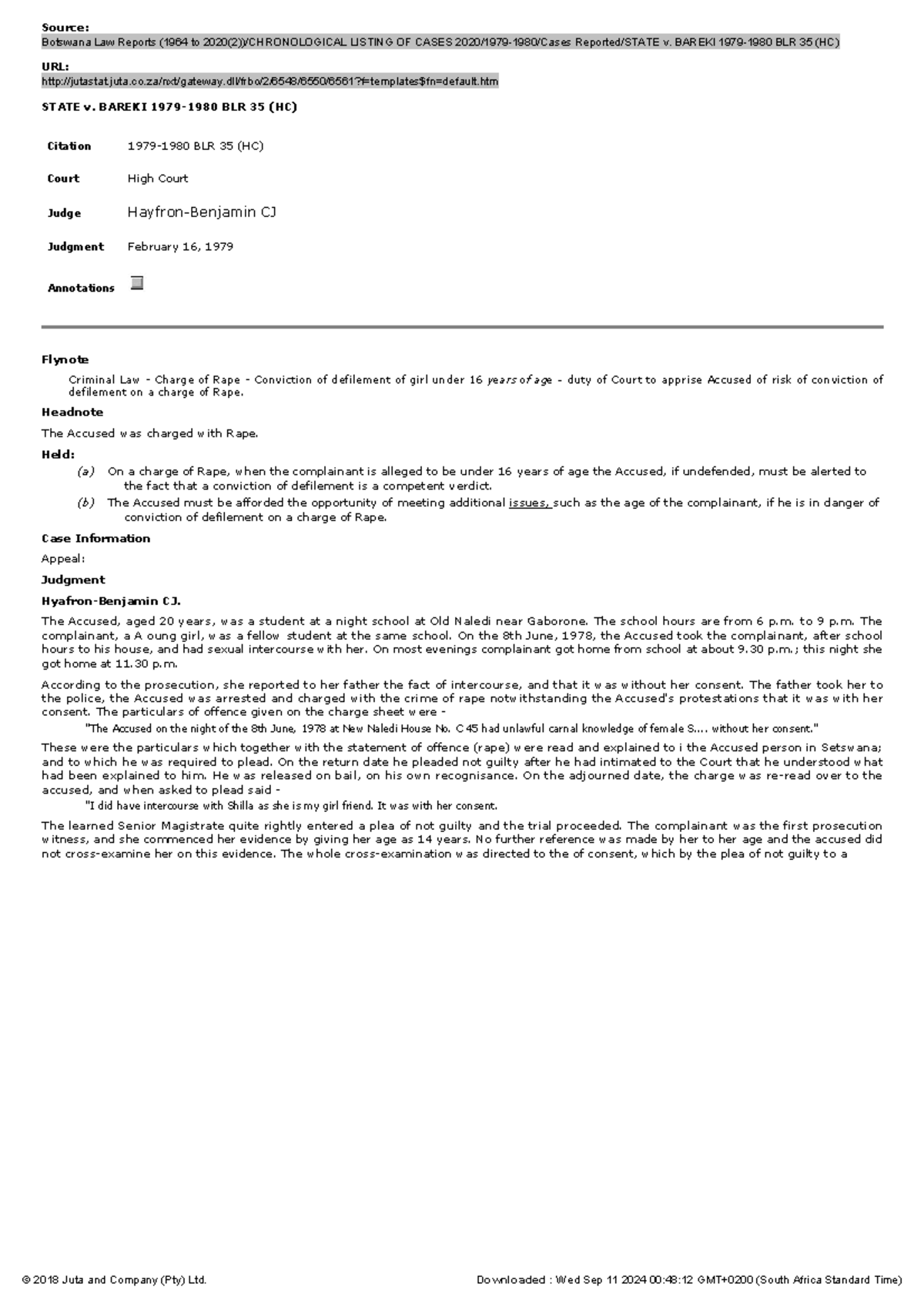 State v bareki 1979 - 1980_blr_35_(HC) - Source: Botswana Law Reports ...