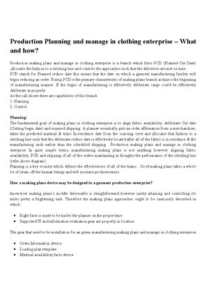 Pre-Production Meeting Key of Production in Apparel Industry - Pre ...