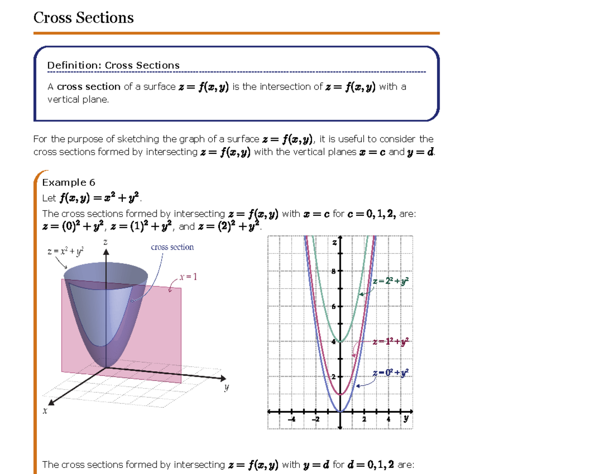 1 - 1111111111111111111 - Cross Sections Definition: Cross Sections A ...