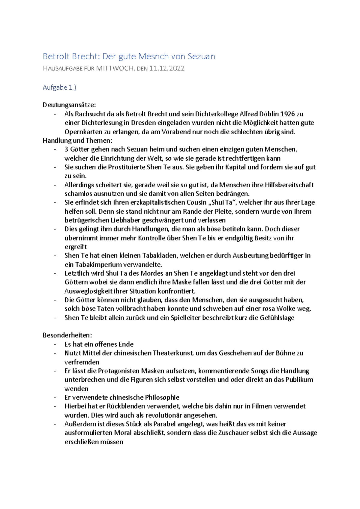 Betrolt Brecht - Sezuan : HA - Betrolt Brecht: Der gute Mesnch von ...