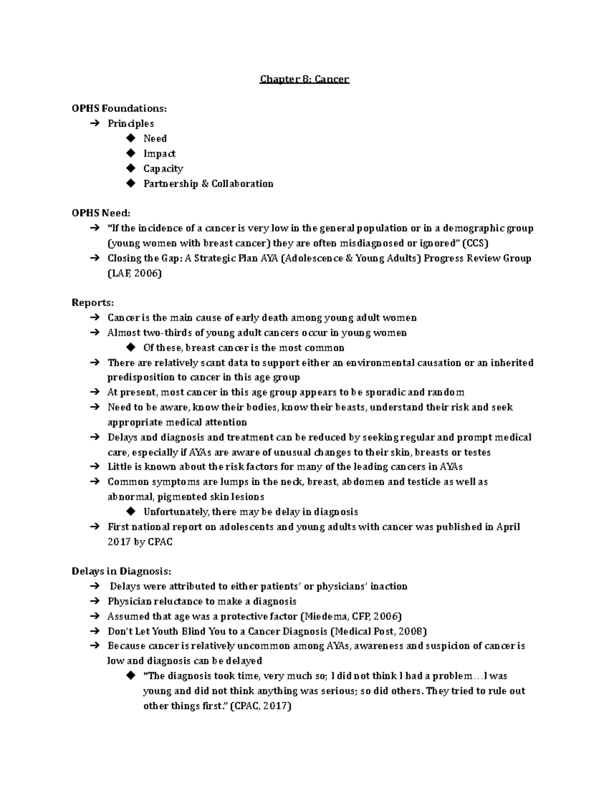 Lecture 11 - Cancer - Chapter 8: Cancer OPHS Foundations: Principles ...