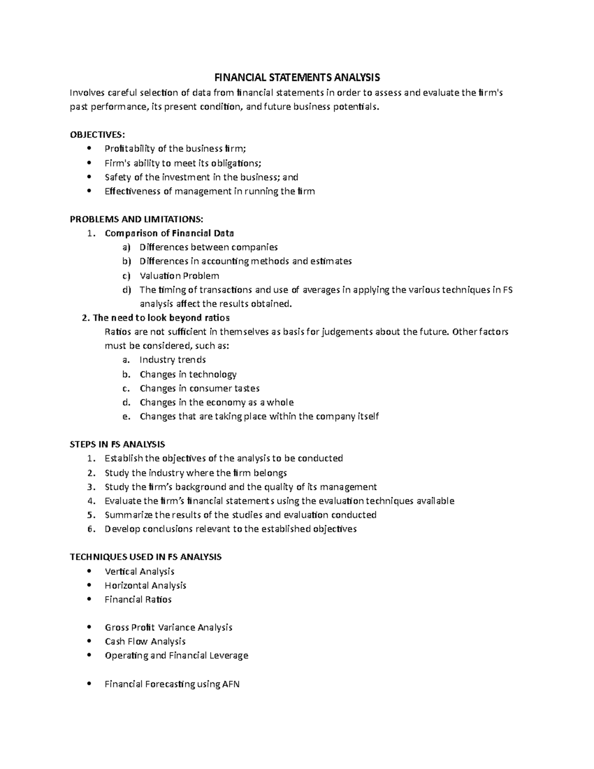 Financial Statements Analysis FINANCIAL STATEMENTS ANALYSIS Involves financial-statements-analysis-financial-statements-analysis-involves