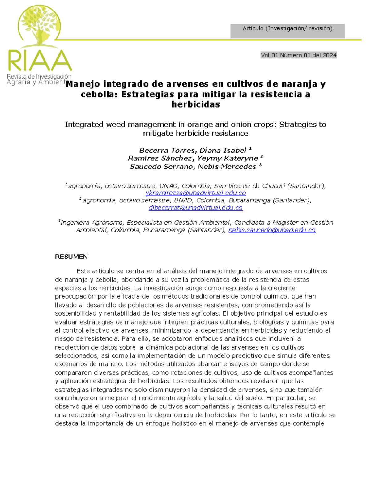 Articulo Arvenses - Trabajo del paso tres del curso de mnjo integrado ...