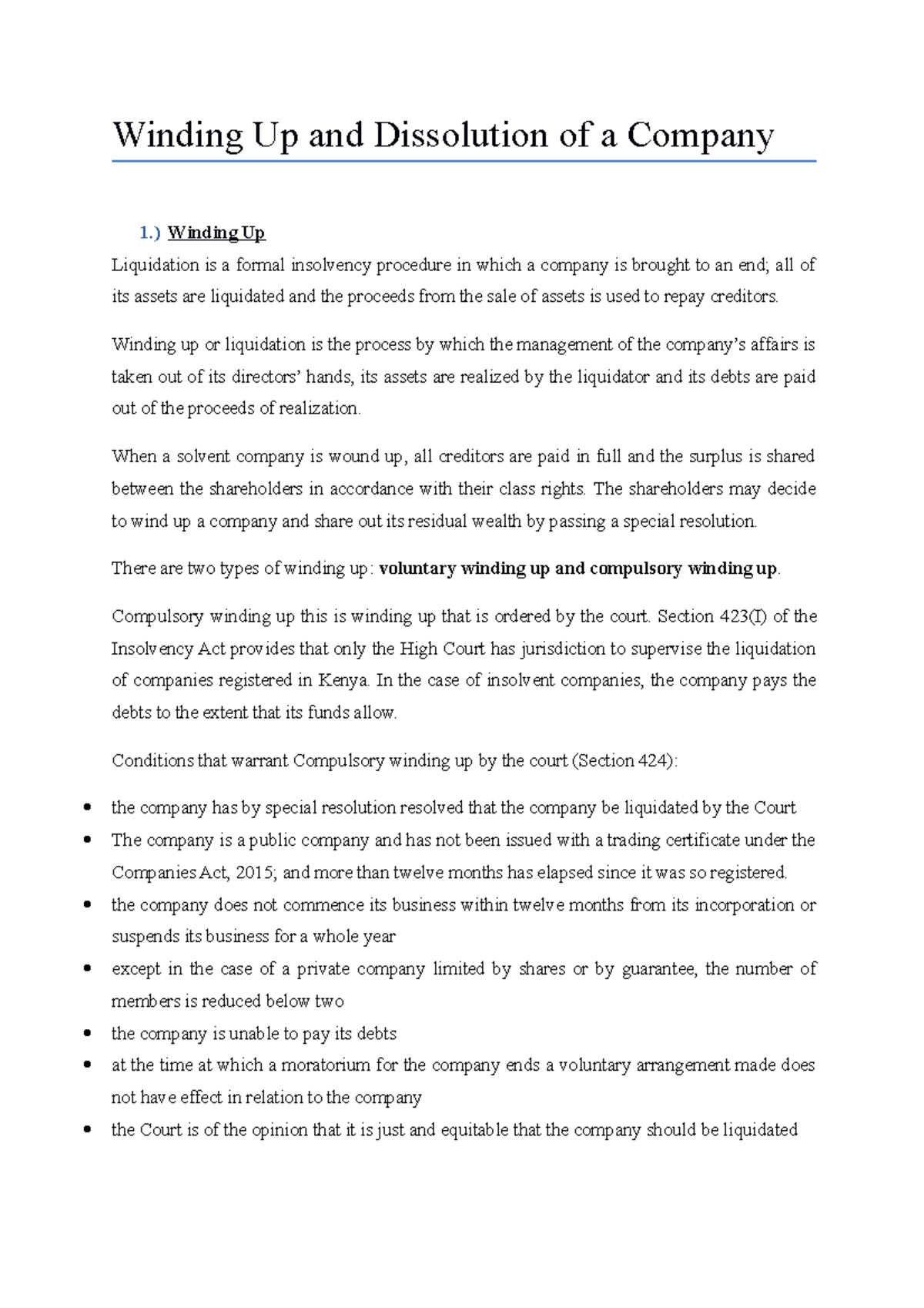 Winding Up And Dissolution Assignment Winding Up And Dissolution Of A Company 1 Winding Up winding-up-and-dissolution-assignment-winding-up-and-dissolution-of-a-company-1-winding-up