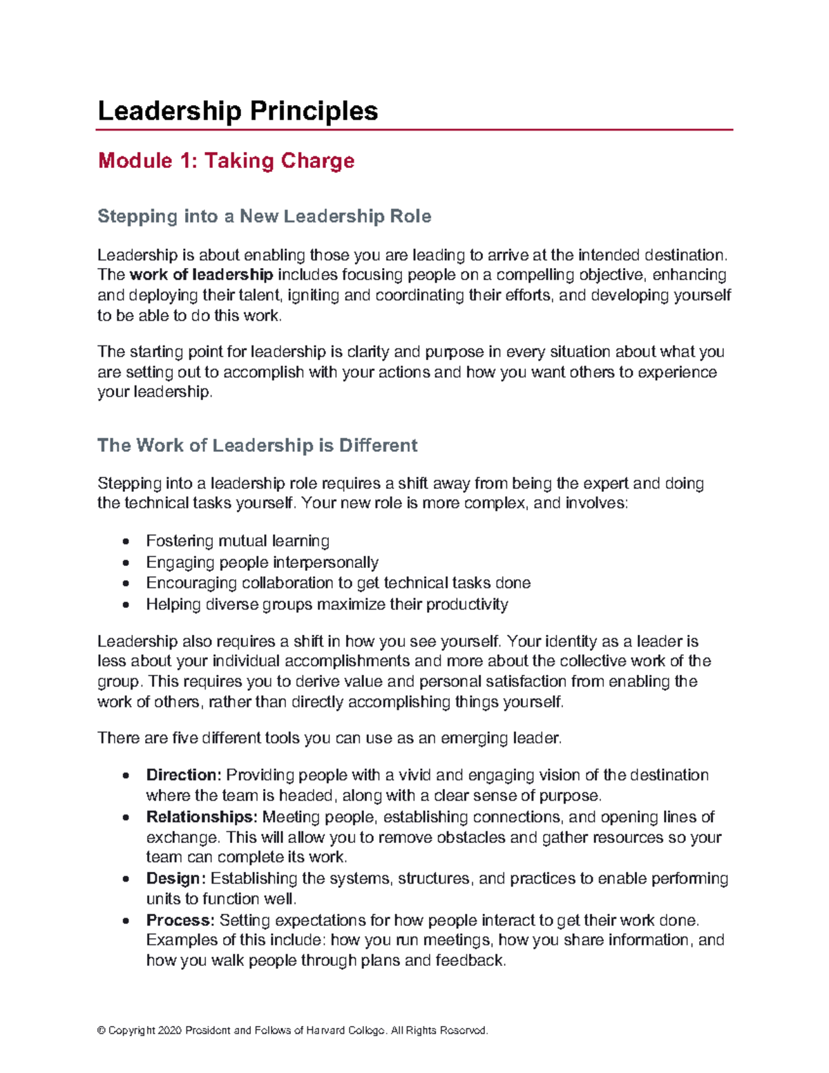 Leadership Principles Module 1 Summary - Leadership Principles Module 1 ...