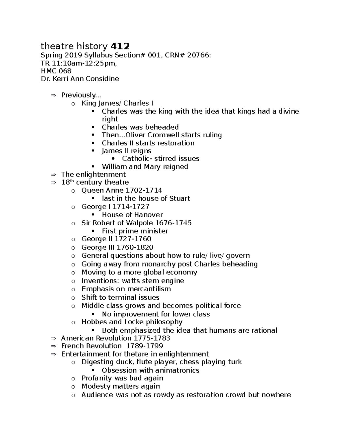 theatre history 412 Enlightenment period through realism - theatre ...