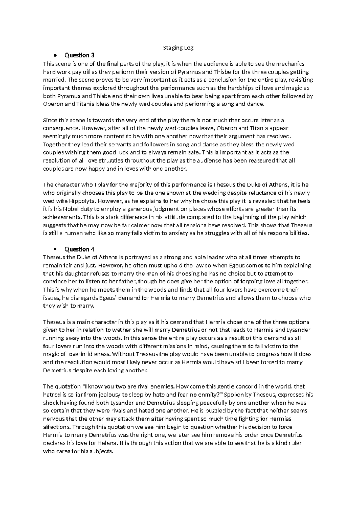 Staging Log write up - For A task if ever it gets assigned to anyone ...