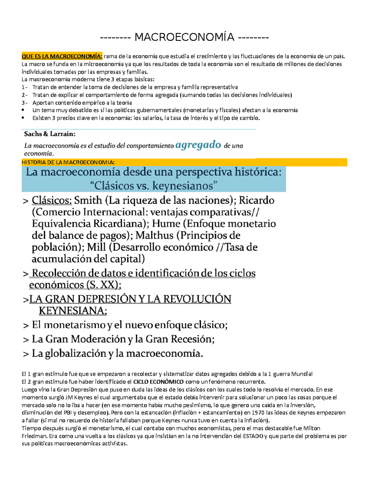 Resumen Macroeconomia - MACROECONOMÍA - QUE ES LA MACROECONOMÍA: rama de la economía que estudia ...