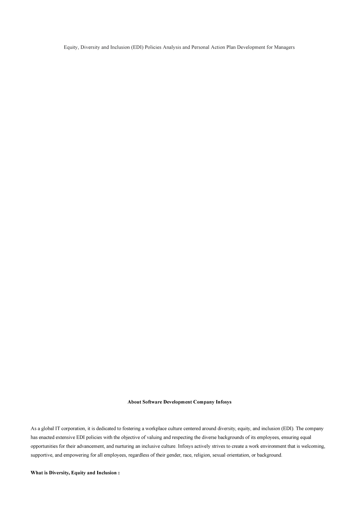 EDI - Equity, Diversity and Inclusion (EDI) Policies Analysis and ...