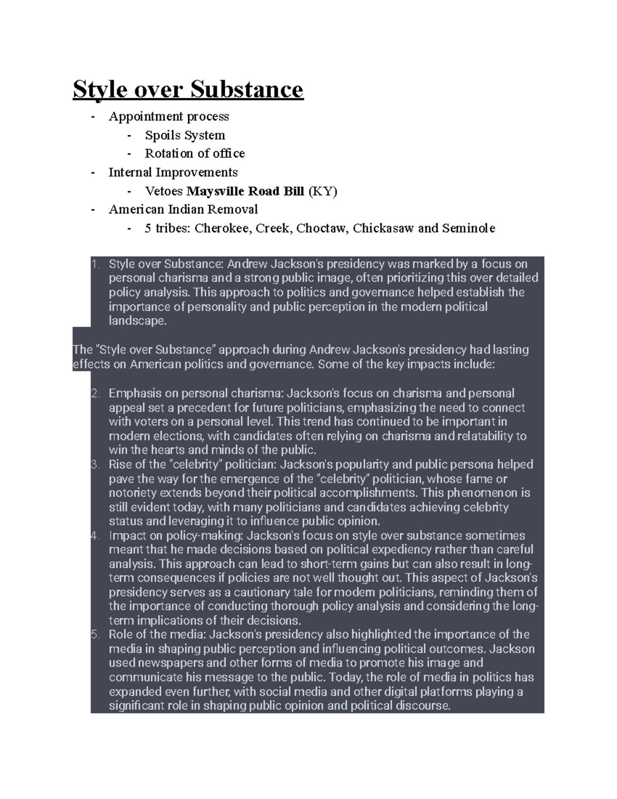 Style over Substance - lecture notes Rachel Gunter - Style over ...