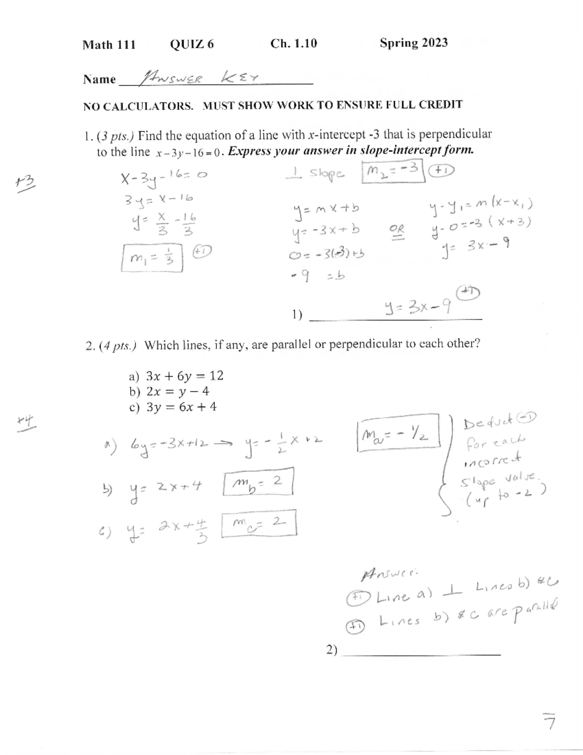 Math 111 Quiz 6 Answer Key Spring 2023 - 01.640.111 - Studocu