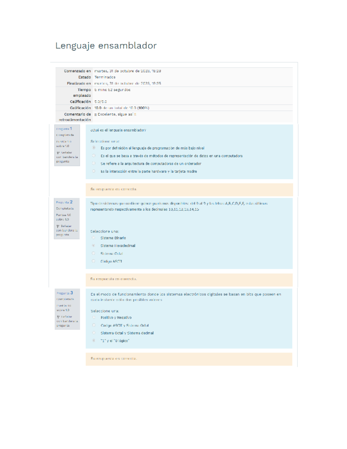 Semana 2 Examen Lenguaje Ensamblador - Studocu