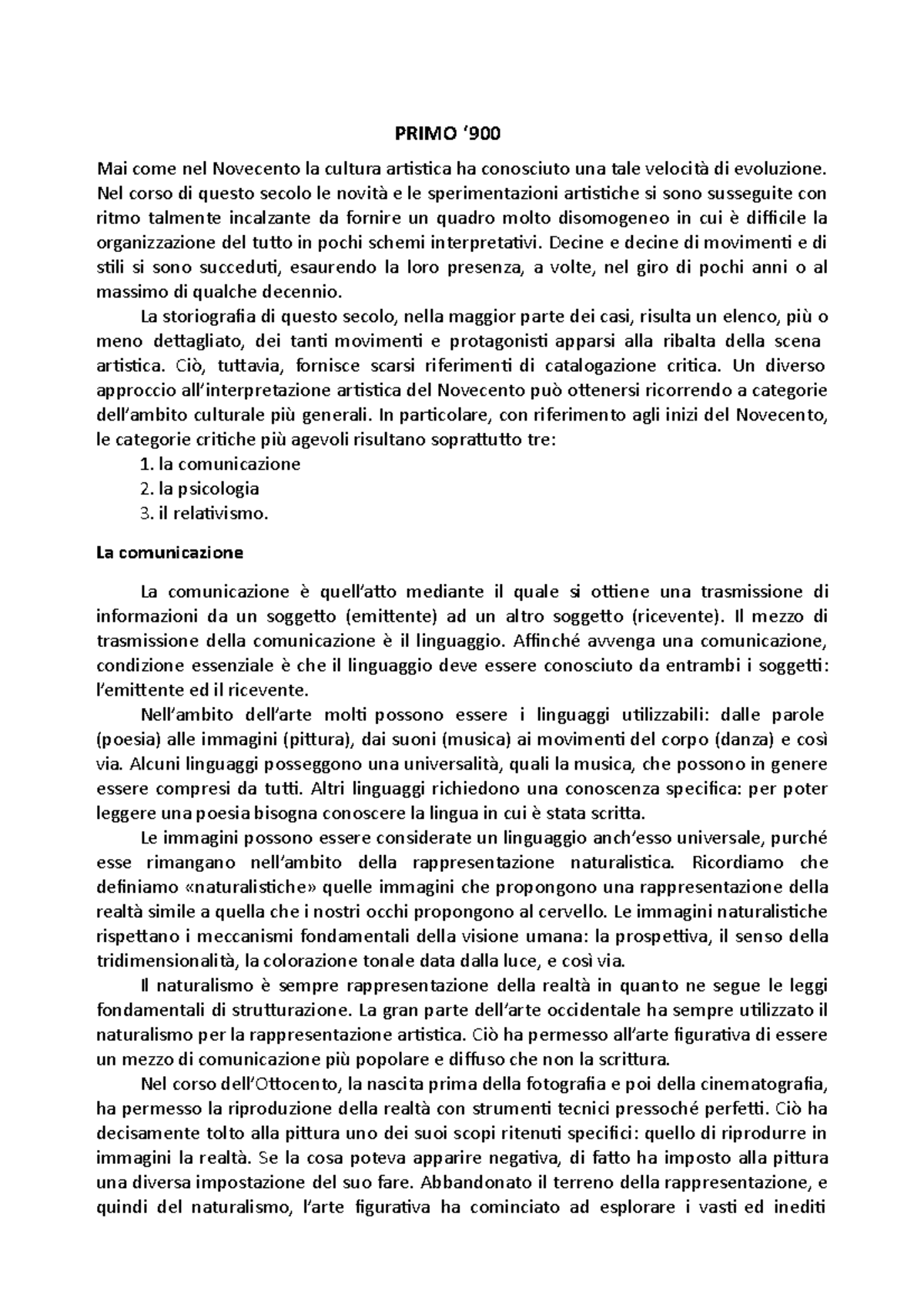 Primo 900 e le sue caratteristiche nell'arte - PRIMO ‘ Mai come nel ...