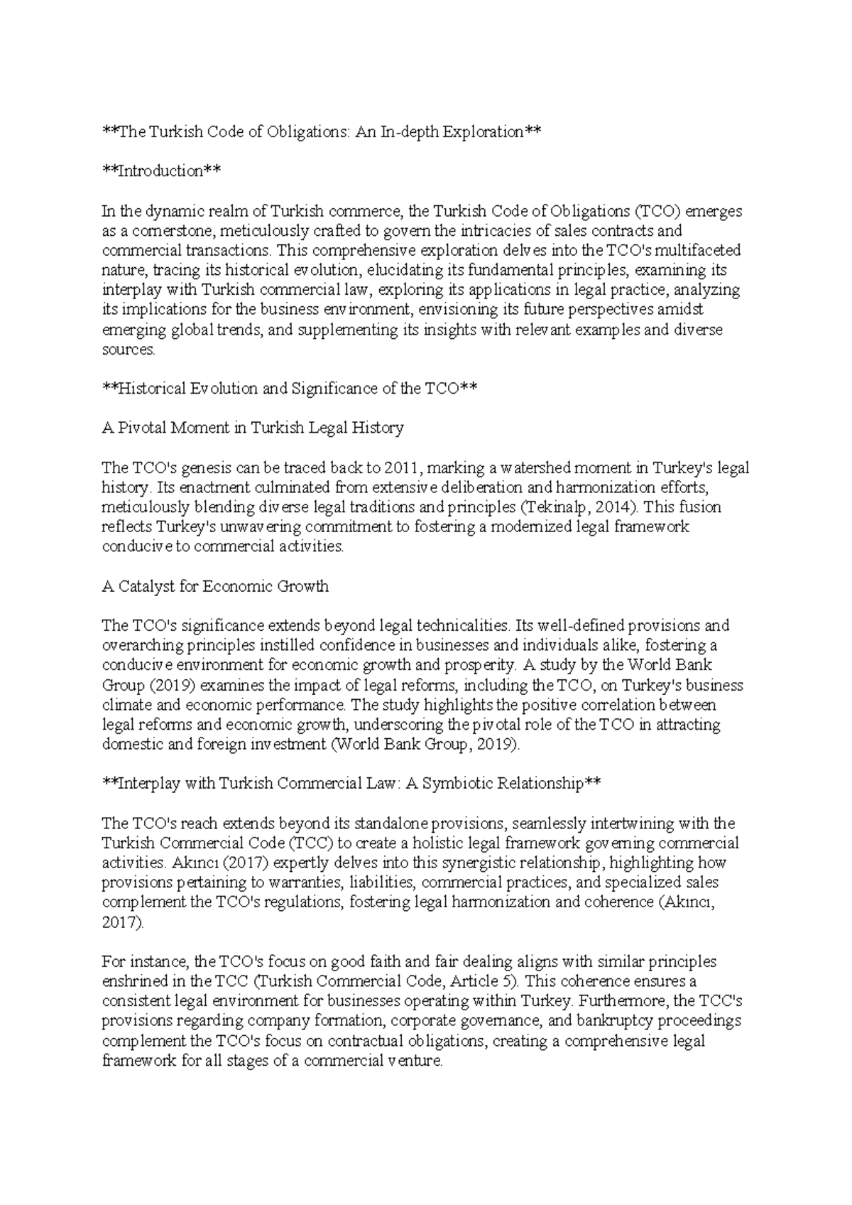 Contract law research - The Turkish Code of Obligations: An In-depth ...