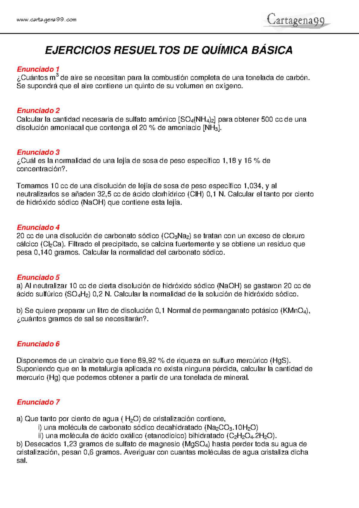 Ejercicios Resueltos DE Quimica Basica - EJERCICIOS RESUELTOS DE ...