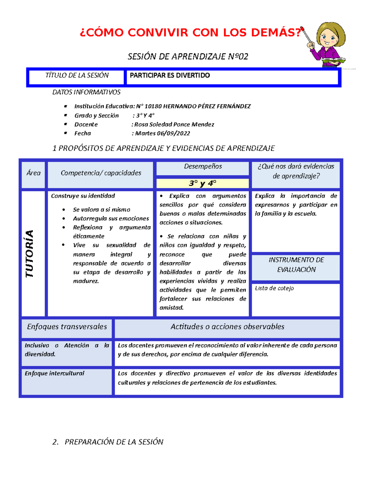 3° y 4° martes 06 set S2 - Practica - ¿CÓMO CONVIVIR CON LOS DEMÁS ...