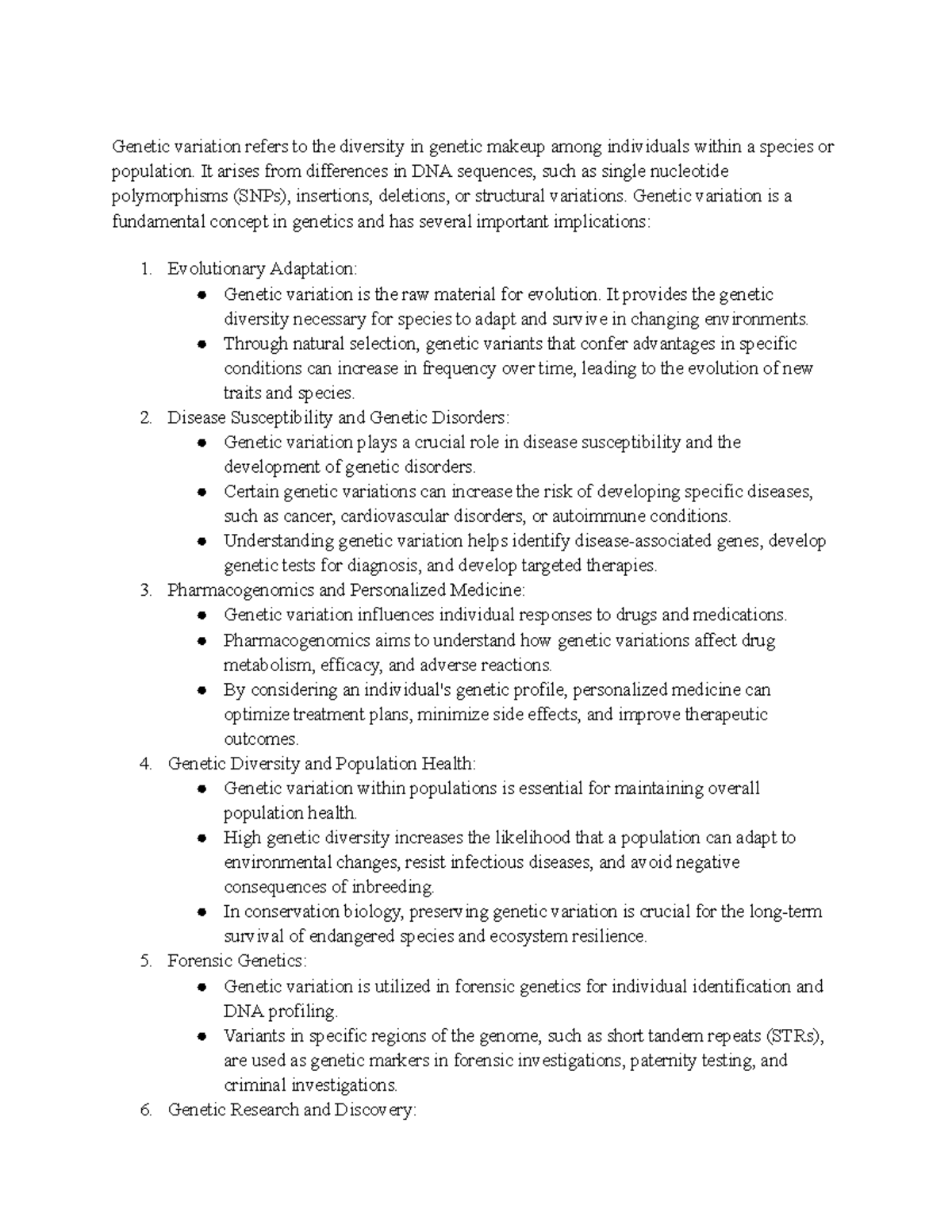 Genetic Variation - It arises from differences in DNA sequences, such ...