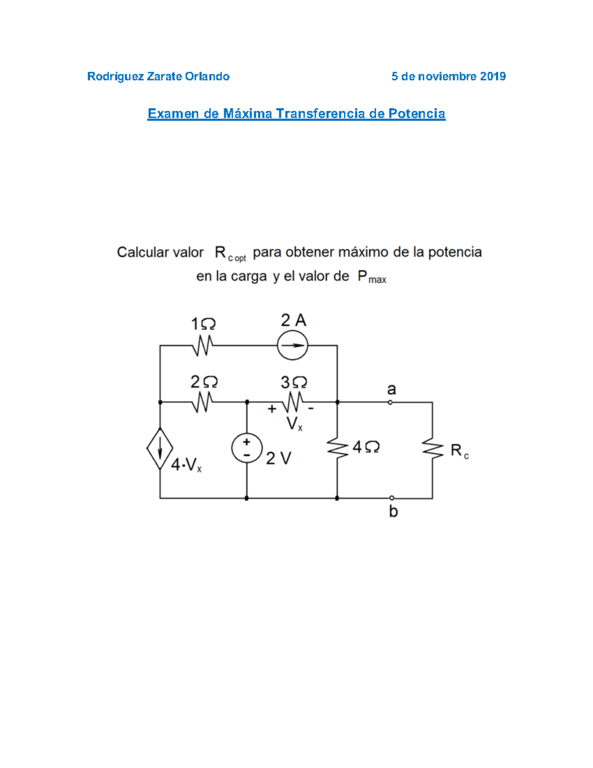 Examen Resuelto de Máxima Transferencia de Potencia - Warning: TT: undefined function: 32 ...