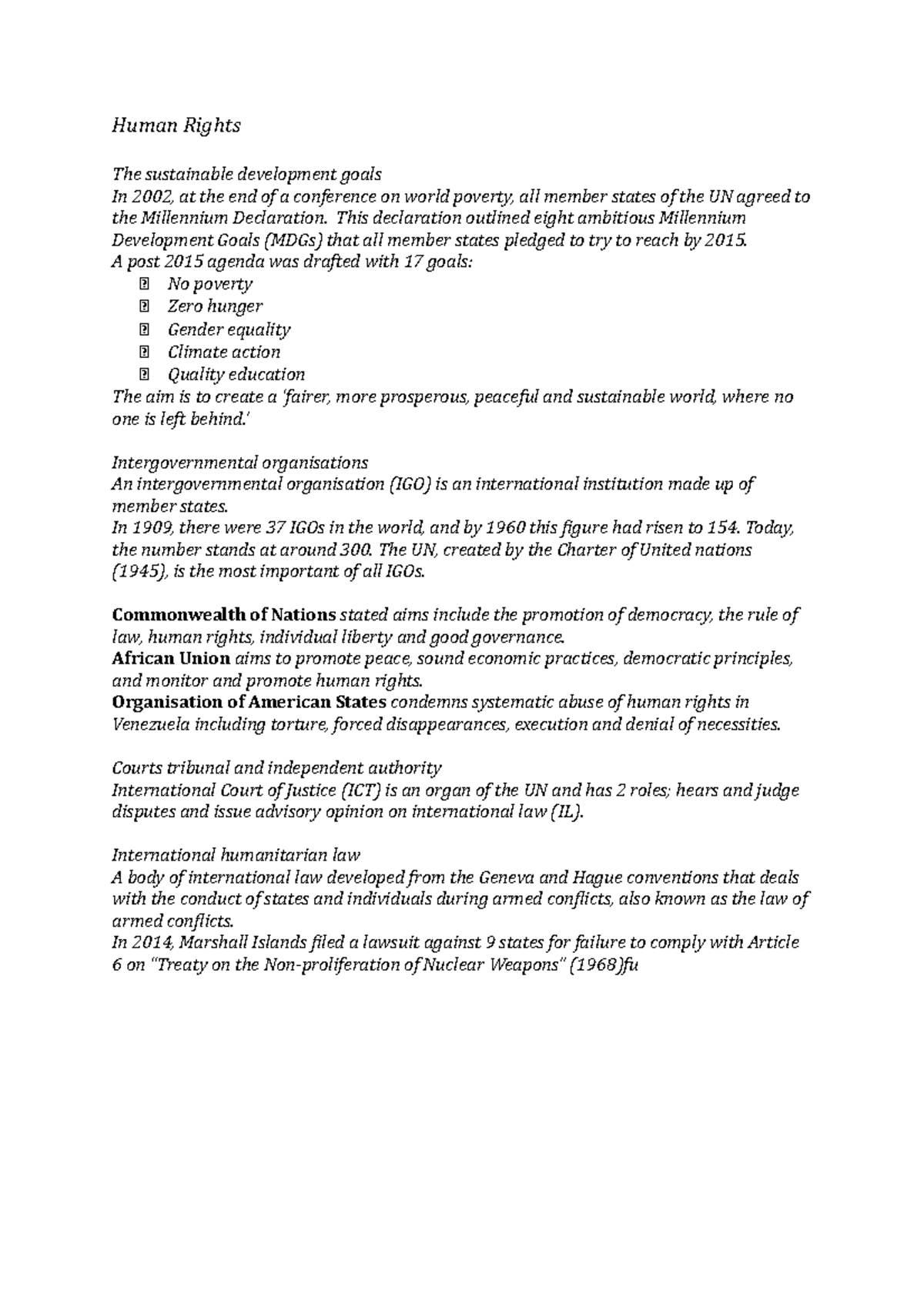 Human Rights - Human Rights The sustainable development goals In 2002 ...