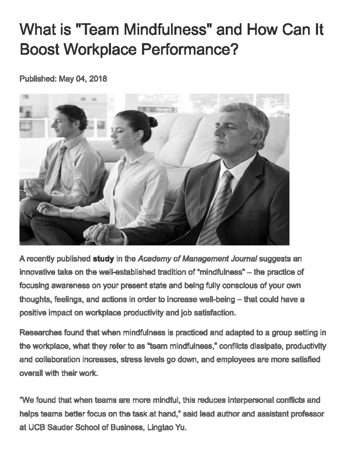 What is team mindfulness - D024 - Studocu