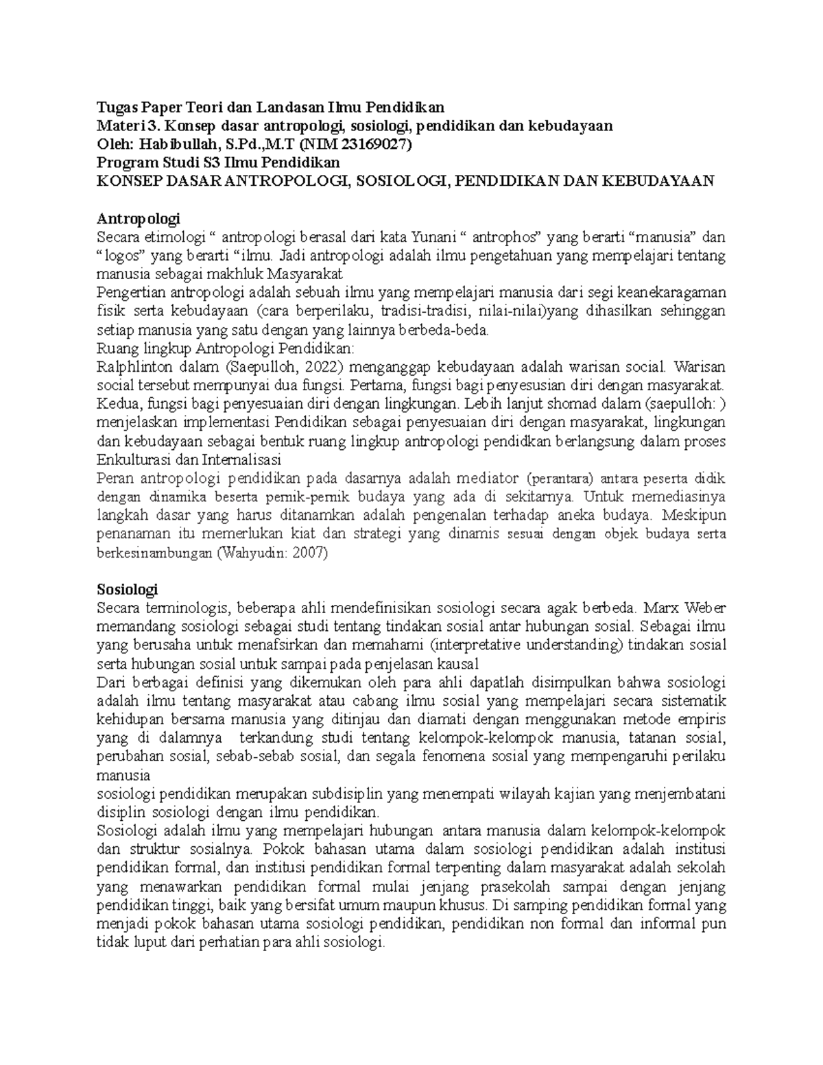 Tugas 2 - Tugas Paper Teori dan Landasan Ilmu Pendidikan Materi 3 ...
