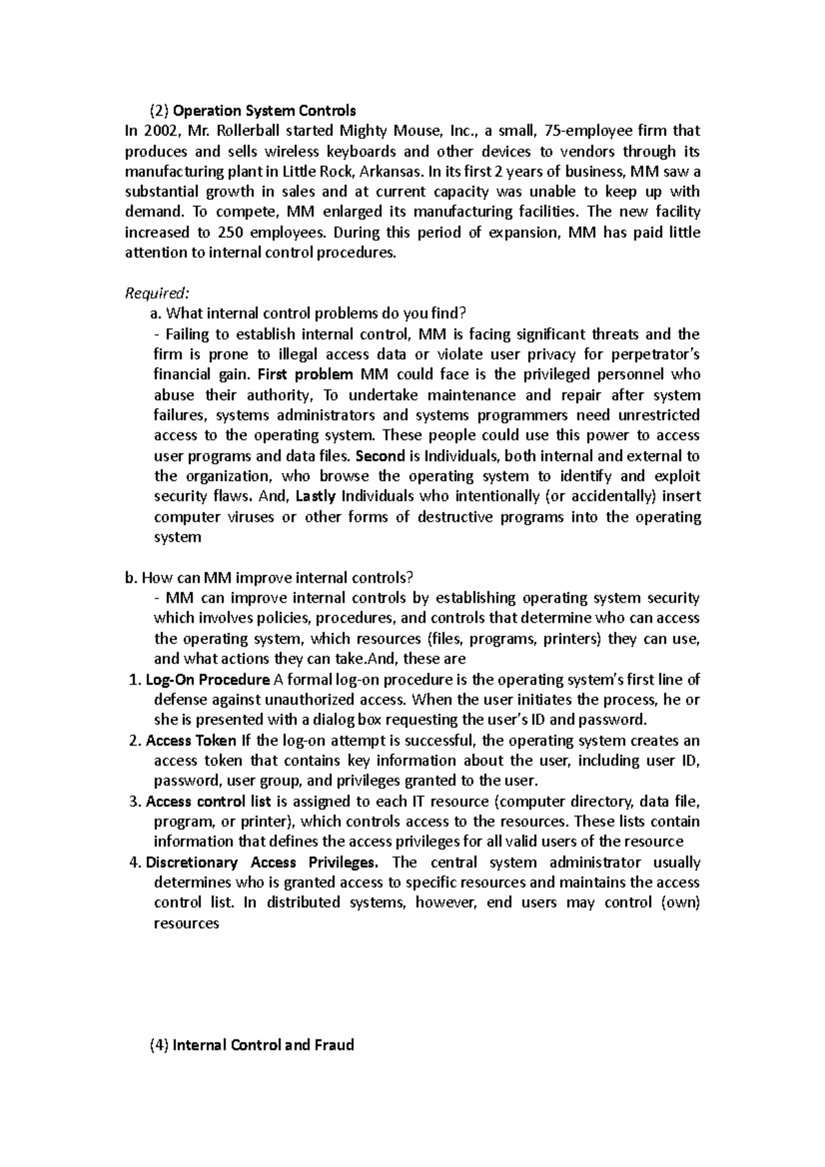 Infotech 3 Activity#2 ROJO Arsenio - (2) Operation System Controls In ...