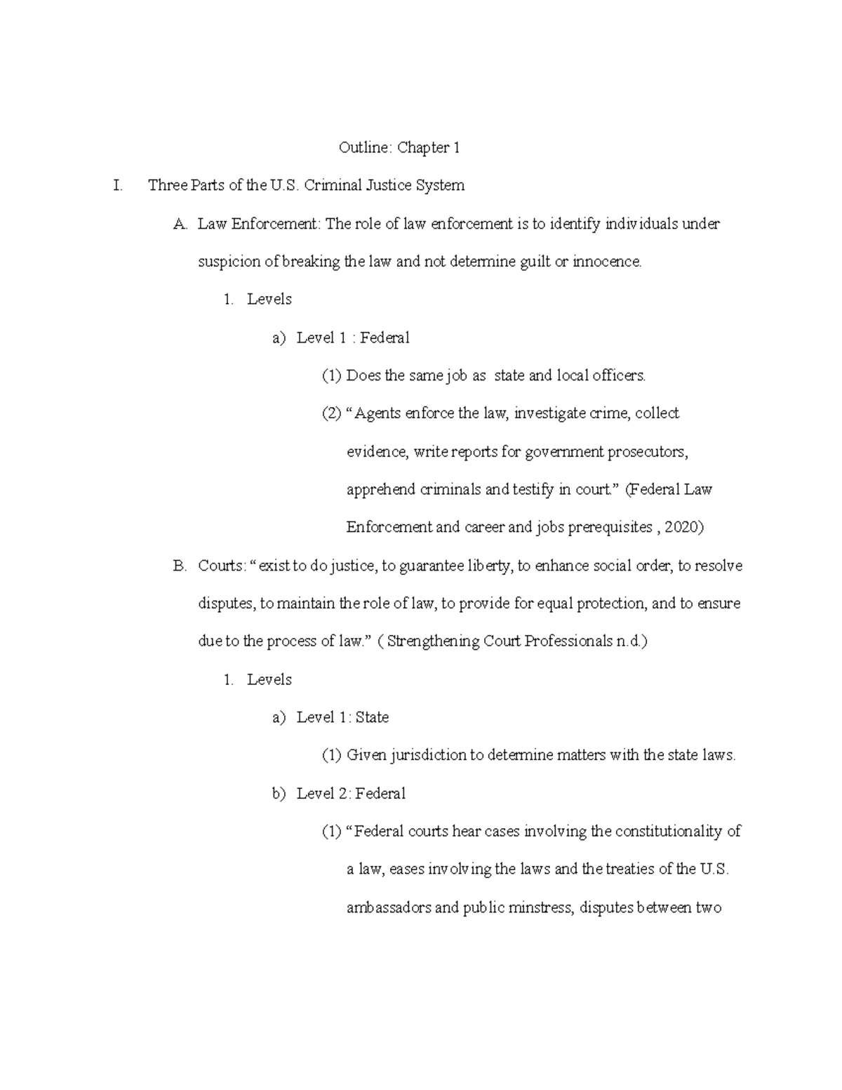 Outline #1 - notes - Outline: Chapter 1 I. Three Parts of the U ...