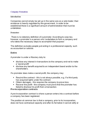 451864433 - Company law case briefs - COMPANY LAW II CASE BRIEFS CASE ...