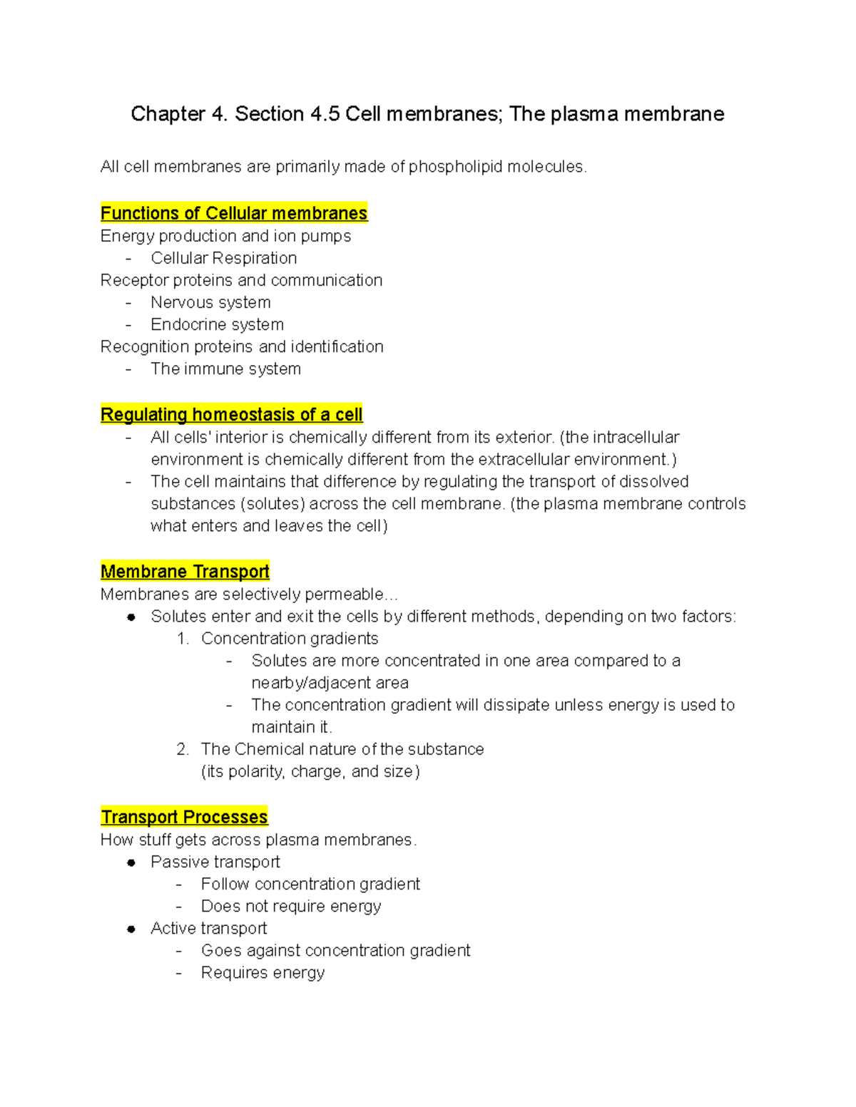 Chapter 4 - 4 - BIOL 1200 biology for health technologies - Chapter 4 ...