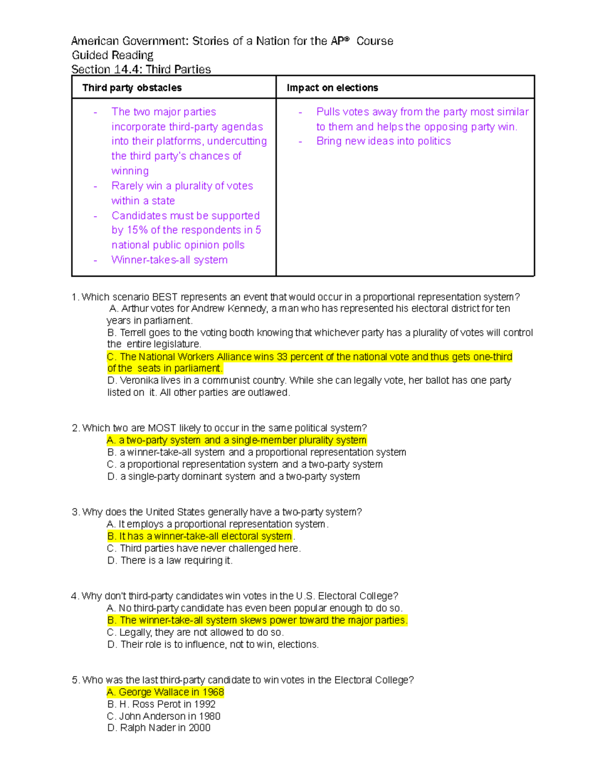 14.4 Reading Guide - American Government: Stories of a Nation for the ...