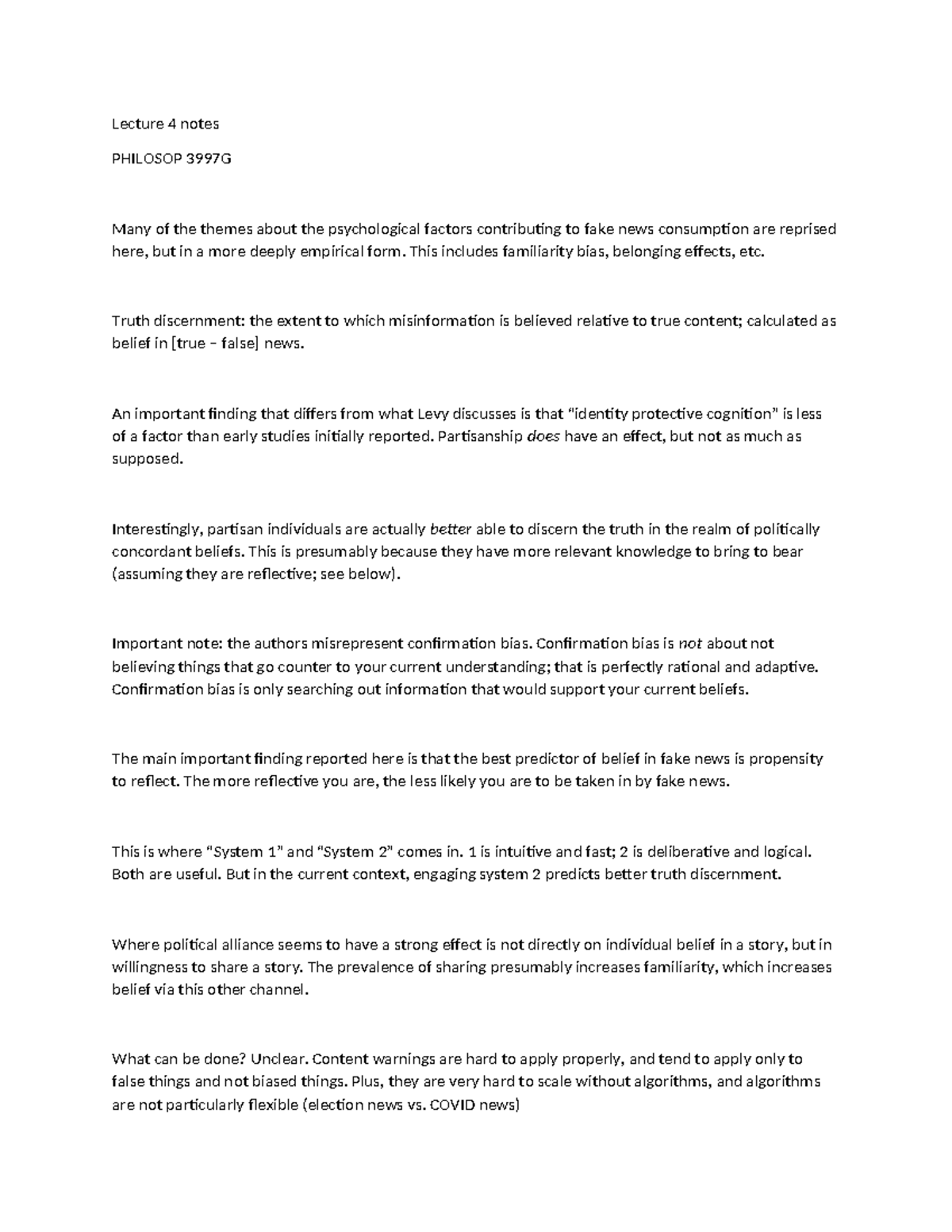 Lecture 4 notes - Philosophy assignment - Lecture 4 notes PHILOSOP ... Lecture 4 notes - Philosophy assignment - Lecture 4 notes PHILOSOP ...