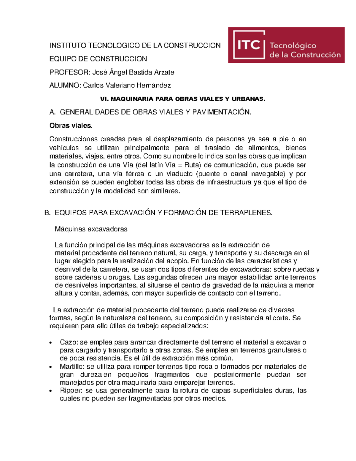 Instituto Tecnologico DE LA Construccion Capitulovi - INSTITUTO TECNOLOGICO DE LA CONSTRUCCION ...