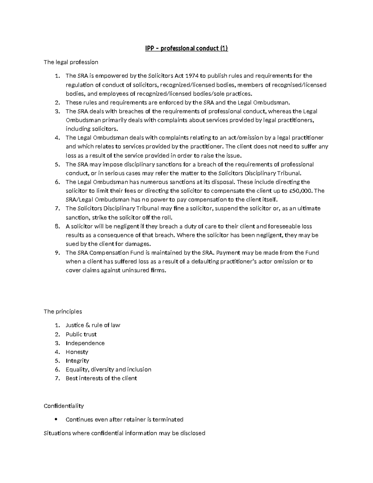 IPP – professional conduct - These rules and requirements are enforced ...