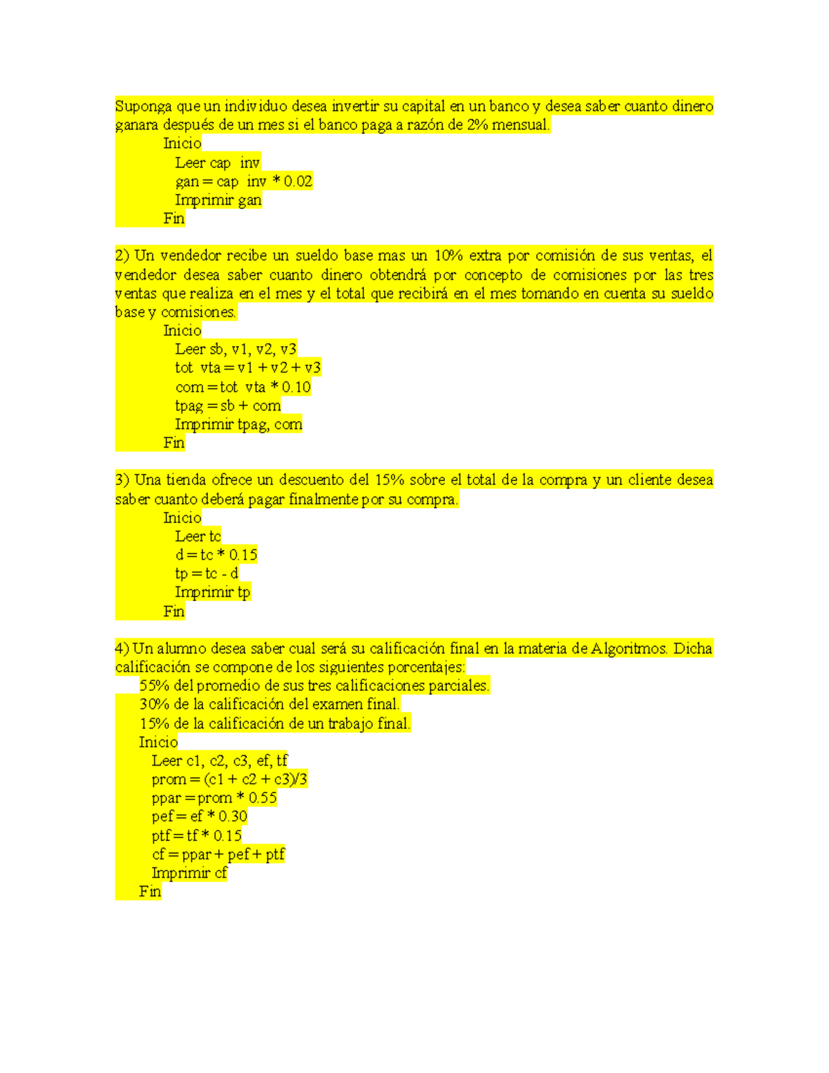 ejercicios de java - Suponga que un individuo desea invertir su capital ...