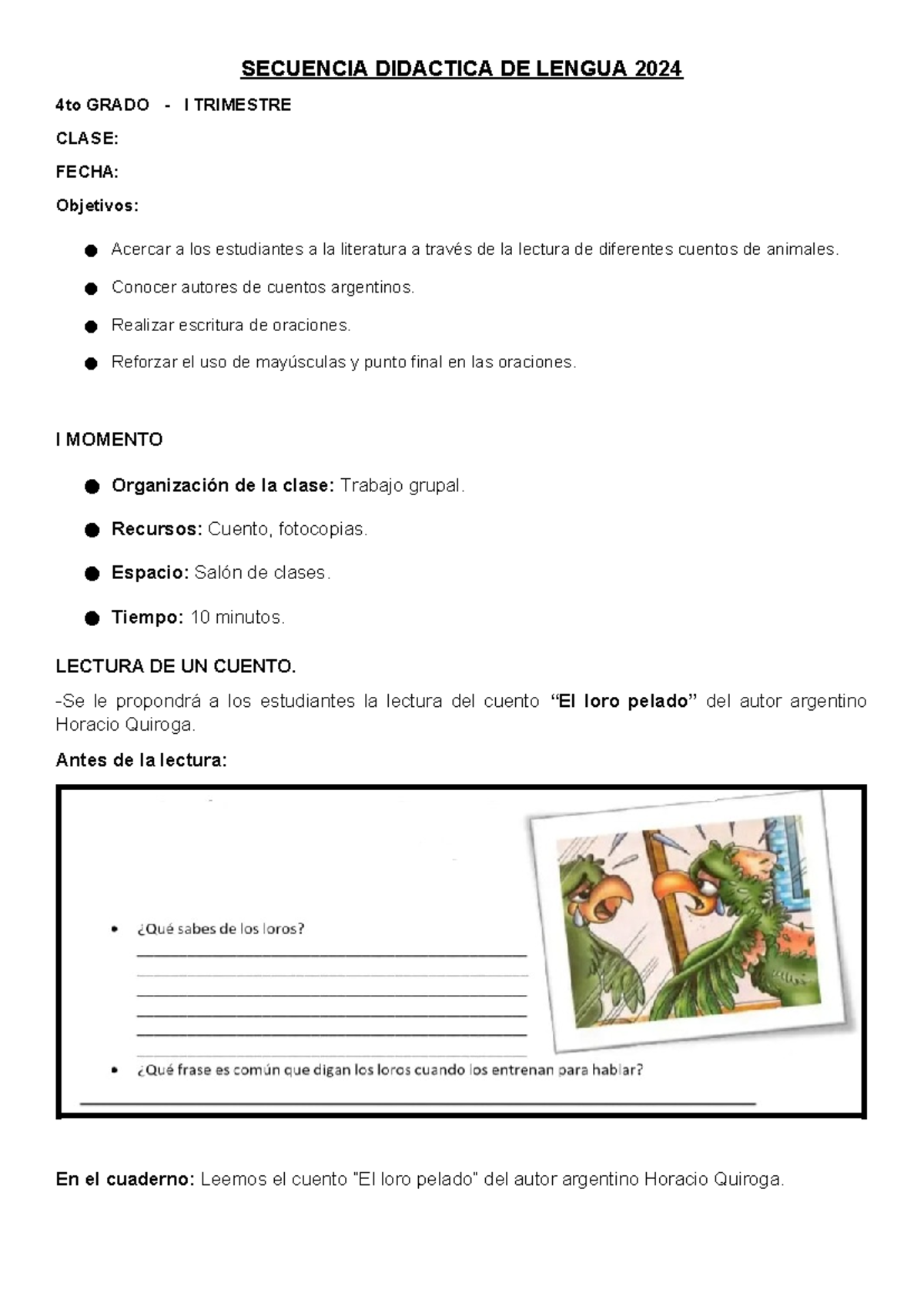 Lengua 4TO - SECUENCIA DIDACTICA DE LENGUA 2024 4to GRADO - I TRIMESTRE ...