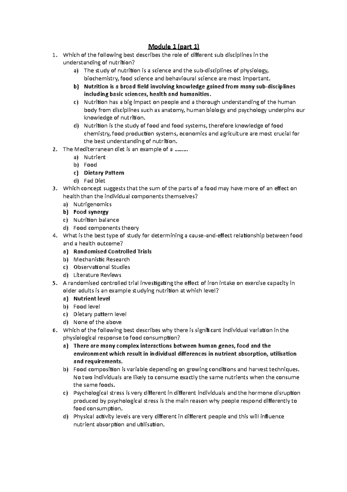 Module 1 Quiz part 1 - Quiz 1 (part 1) - Module 1 (part 1) Which of the ...