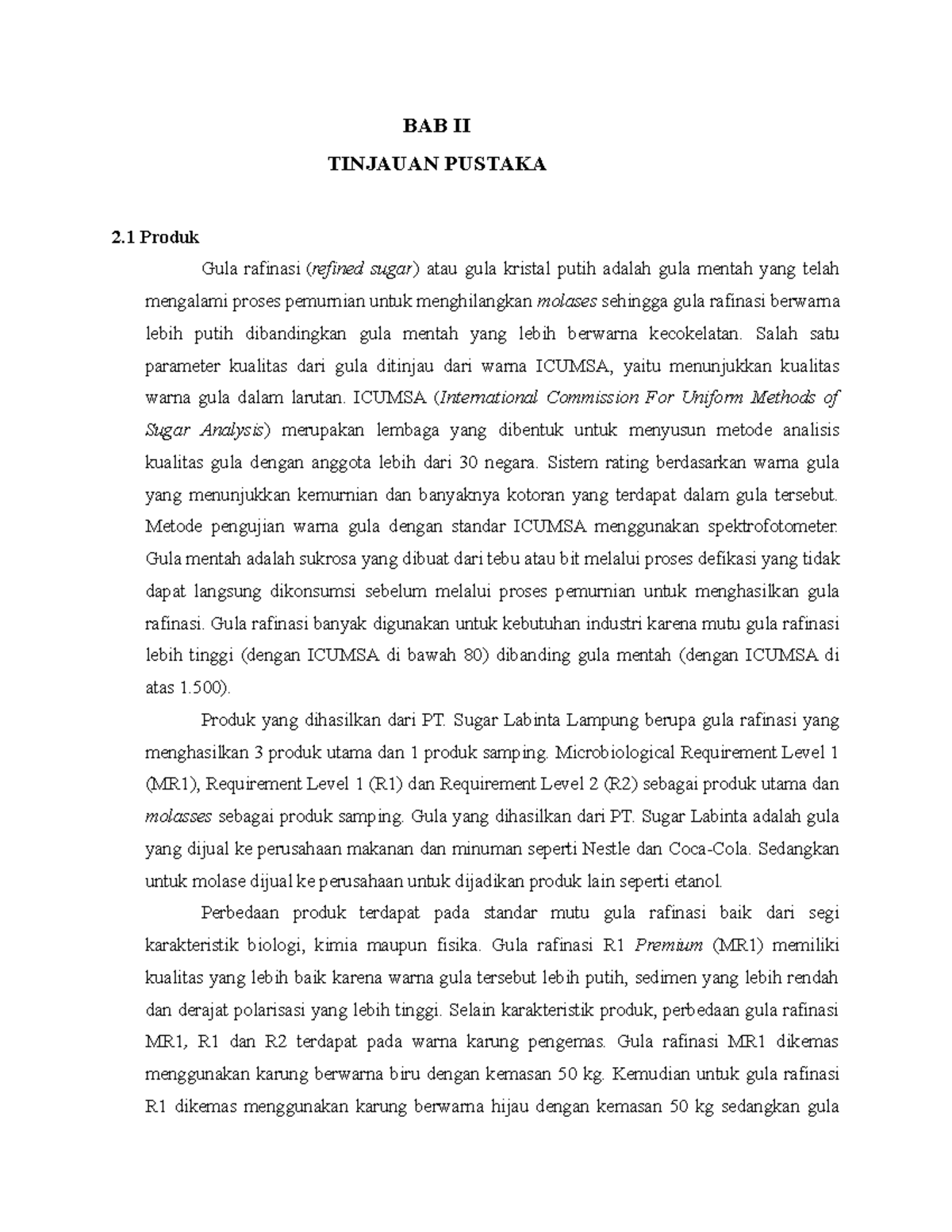 Laporan Kerja Praktik PT. Sugar Labinta - BAB 2 (part 1) - BAB II ...