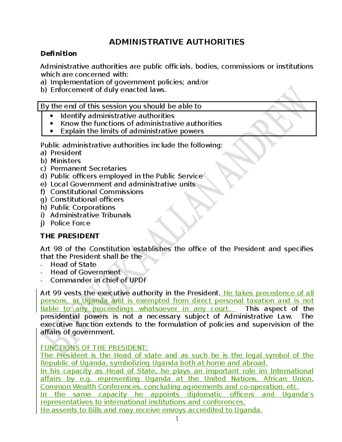 Administrative Authorities in.administrative law - ADMINISTRATIVE ...