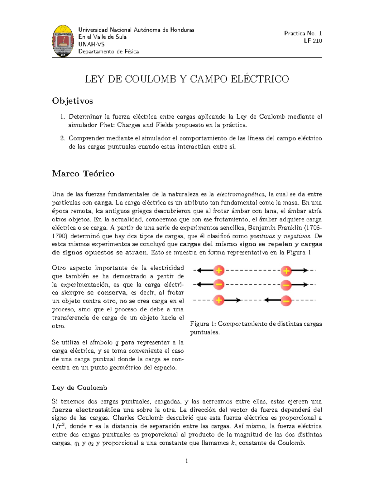 3 Ley de Coulomb y Campo Electrico LF210 Virtual - En el Valle de Sula ...