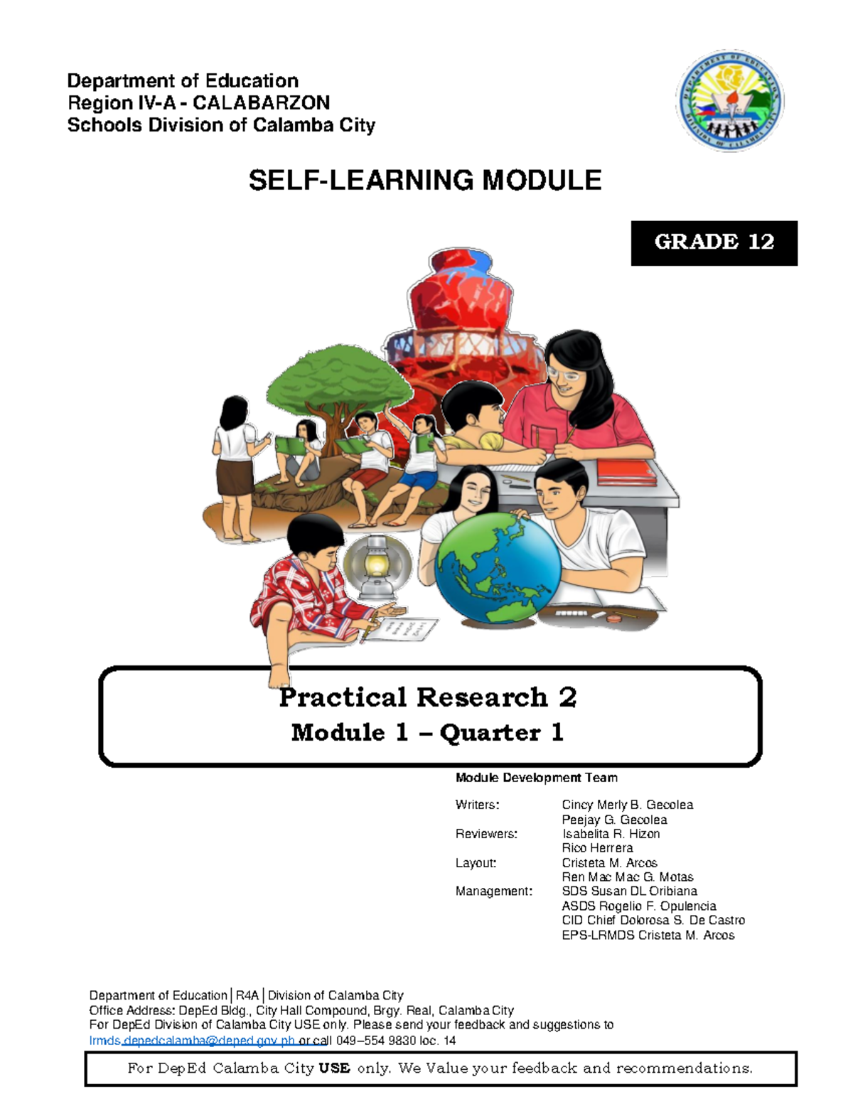 Practical-Research-2 G12 - For DepEd Calamba City USE only. We Value ...