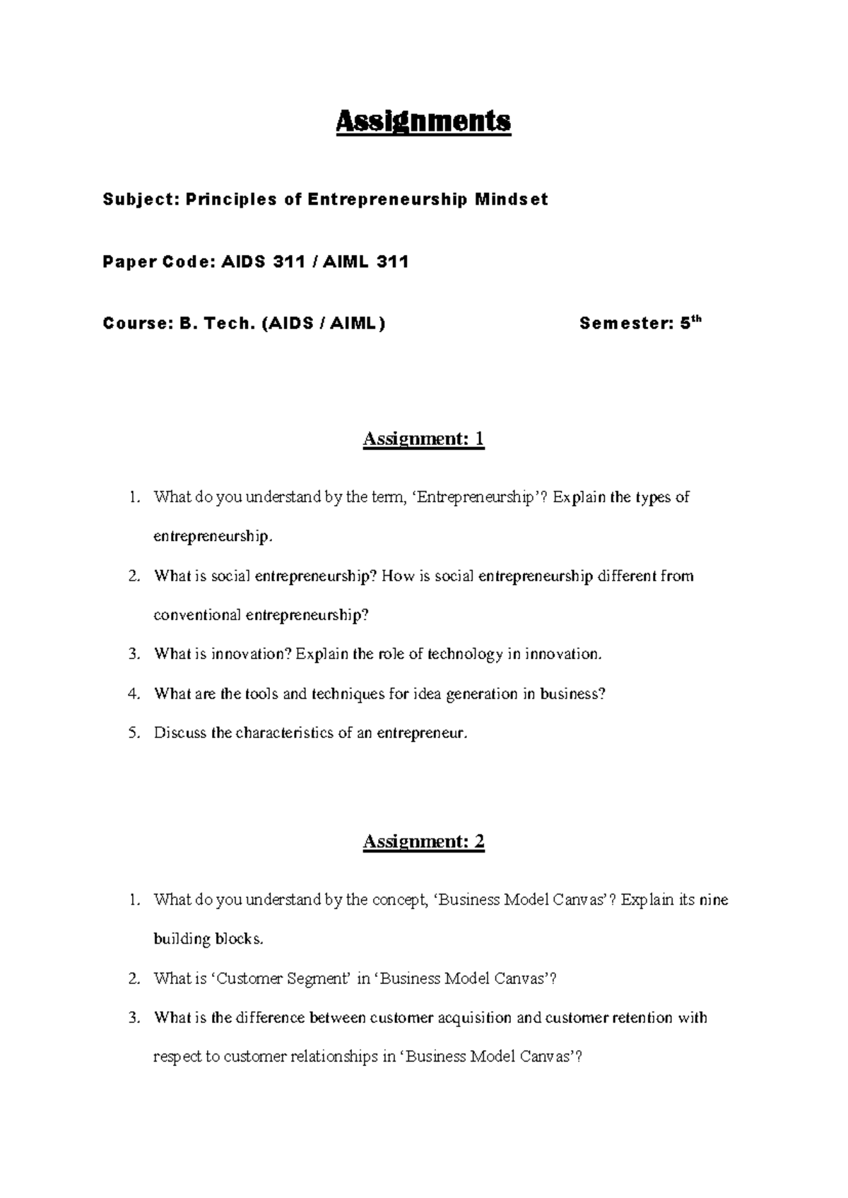 Assignments-(PEM) - Its assignments to practice the subject ...