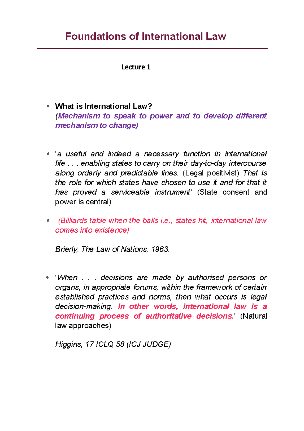 Foundations of International Law - Foundations of International Law ...