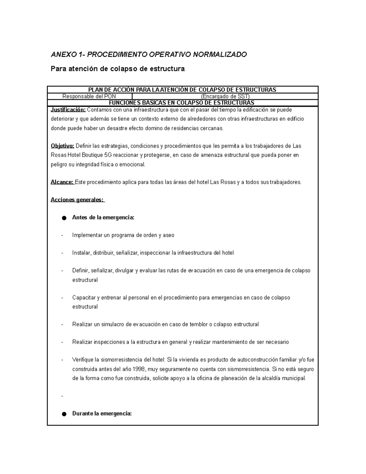Anexo 5 Colapso Estructural PONS - ANEXO 1- PROCEDIMIENTO OPERATIVO ...