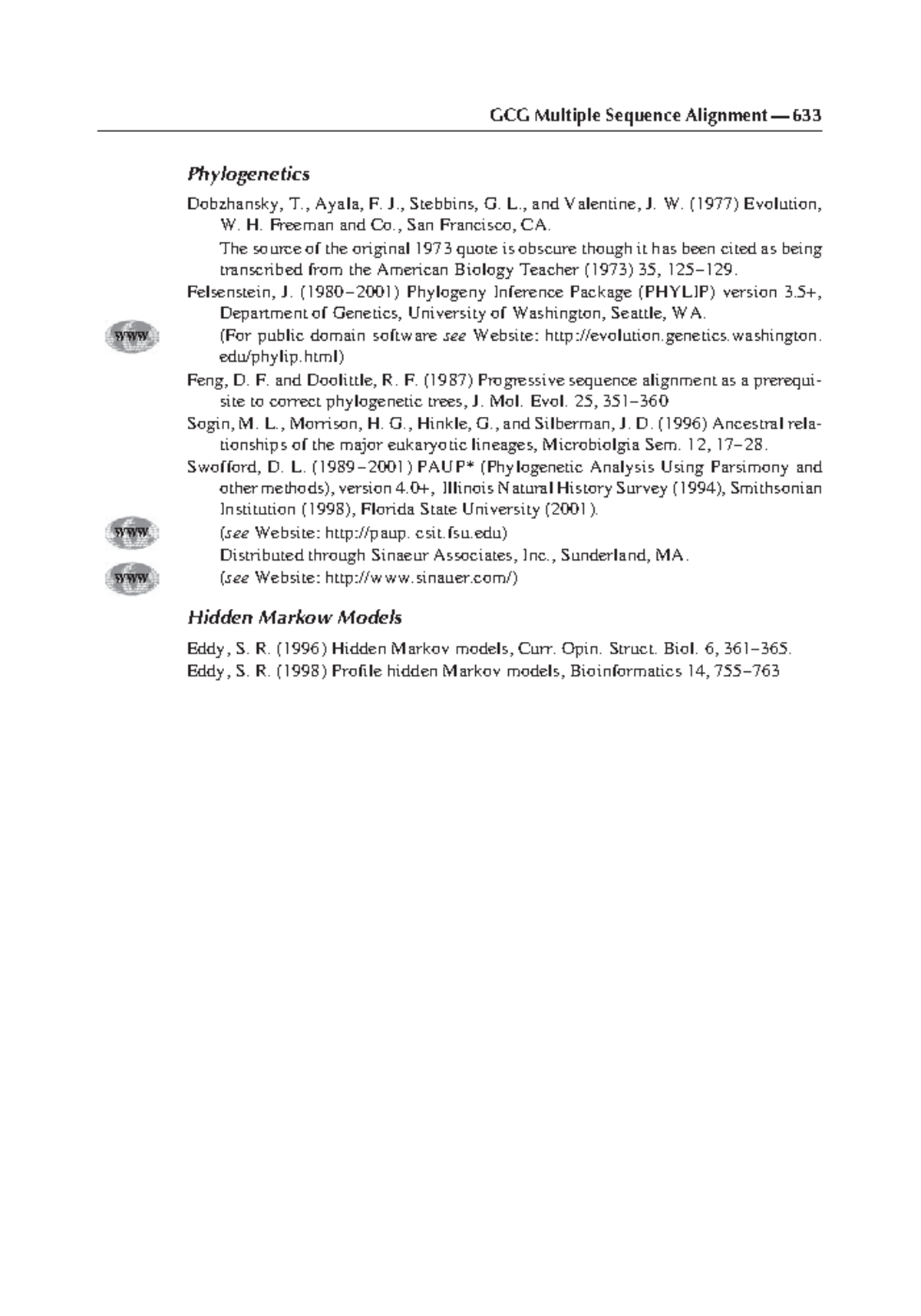 Introduction To Bioinformatics 216 Gcg Multiple Sequence Alignment — 633 Phylogenetics