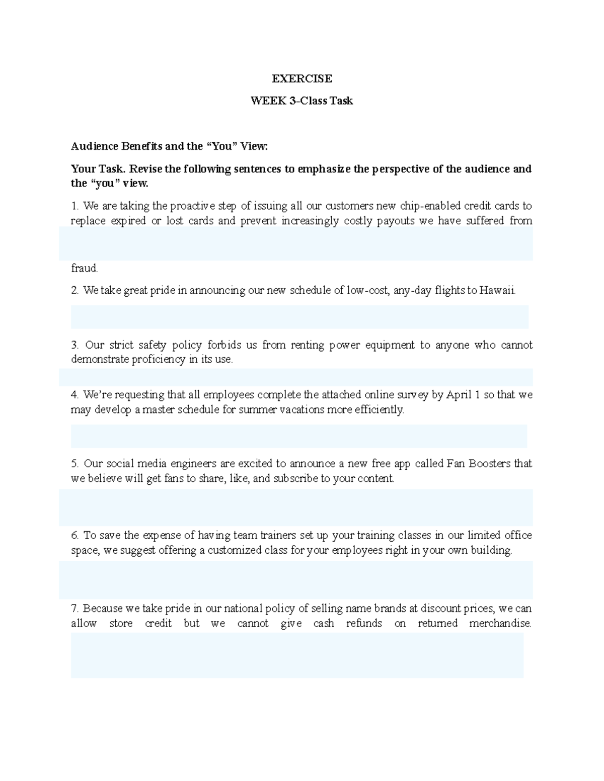 Exercises- youattitude-courtesy-plain language-biasfreelanguage ...