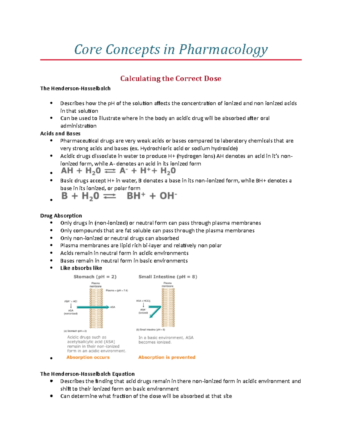 Pharm module 1 - Core Concepts in Pharmacology Calculating the Correct ...