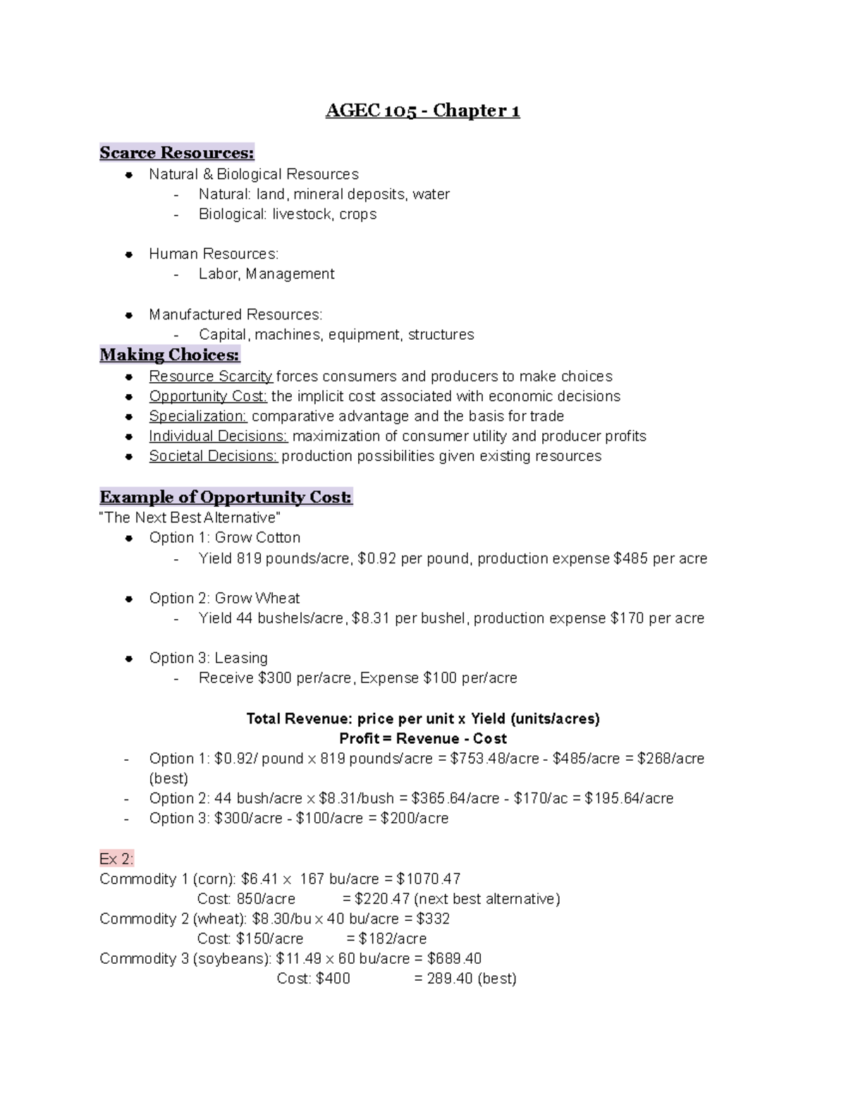 AGEC 105 - Chapter 1 - Dr. Kaitlyn Weber - AGEC 105: Module 1 - AGEC ...
